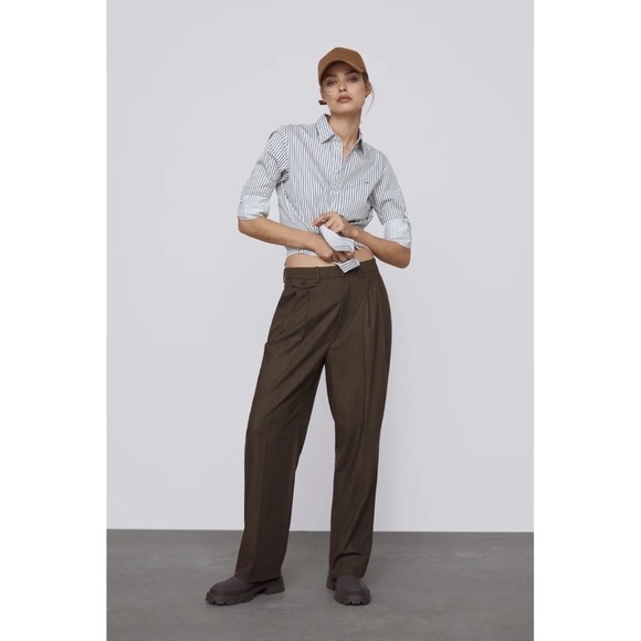 Zara | Pants & Jumpsuits | Zara Cropped Dad Pants | Poshmark